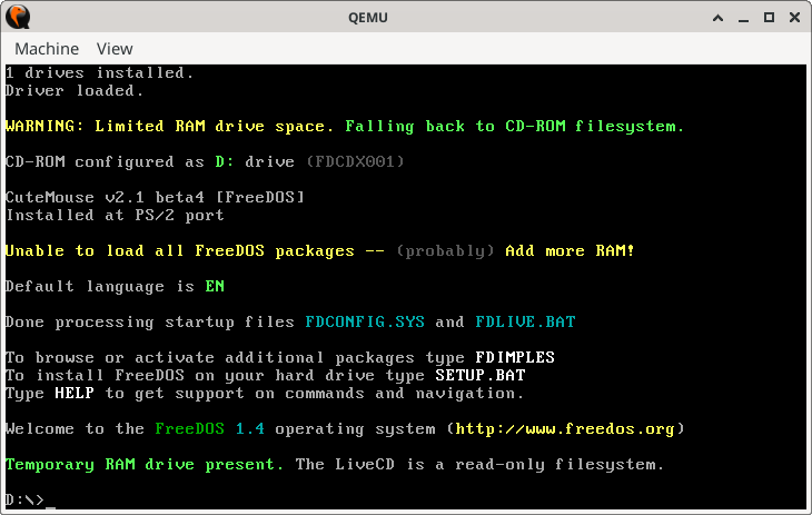 Tiny programming with FreeDOS: Just a kernel, shell, editor, and ...