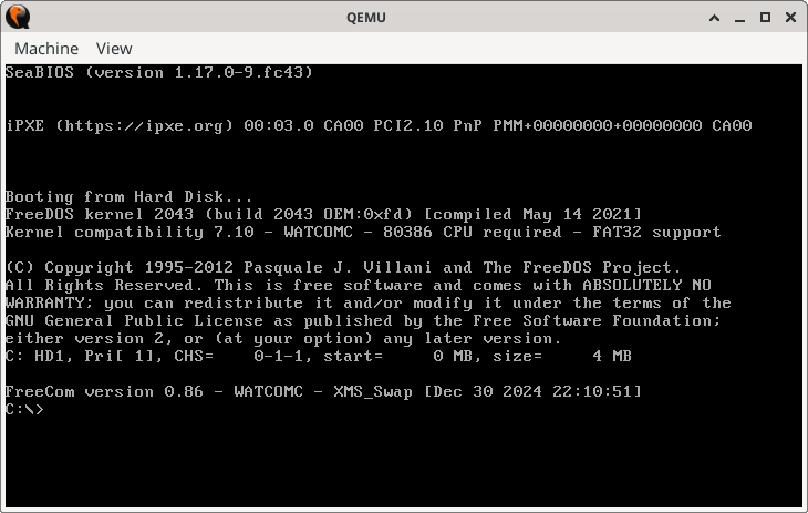 Tiny programming with FreeDOS: Just a kernel, shell, editor, and ...